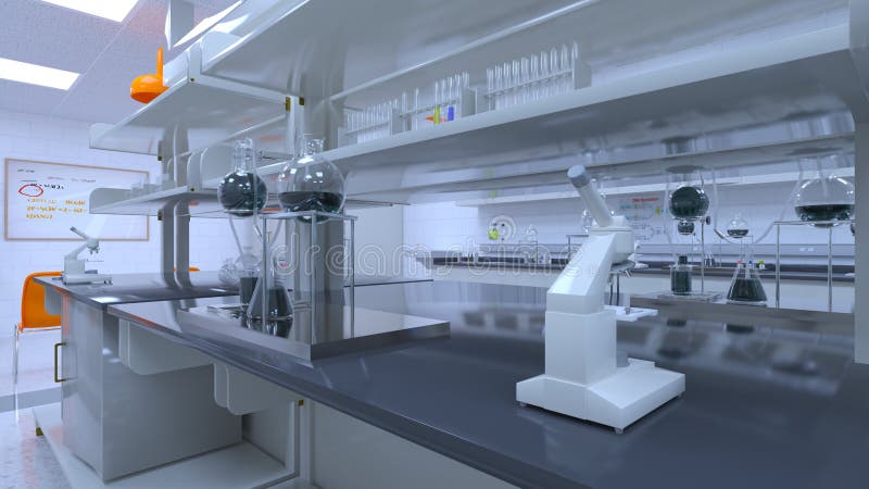 3D Rendering of the Laboratory Stock Illustration - Illustration of ...