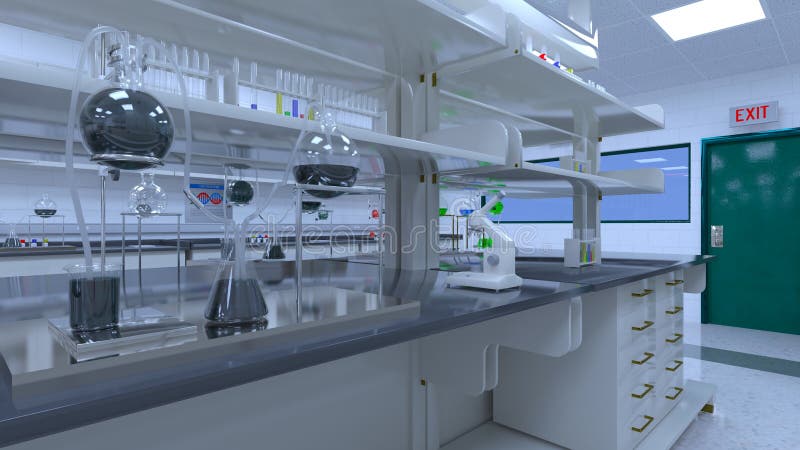 3D Rendering of the Laboratory Stock Illustration - Illustration of ...