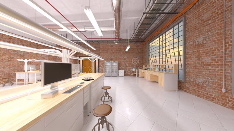 3D Rendering of the Laboratory Stock Illustration - Illustration of ...