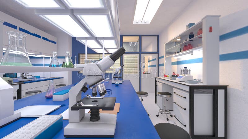 3D Rendering of the Laboratory Stock Illustration - Illustration of ...