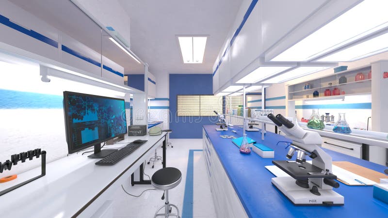 3D Rendering of the Laboratory Stock Illustration - Illustration of ...