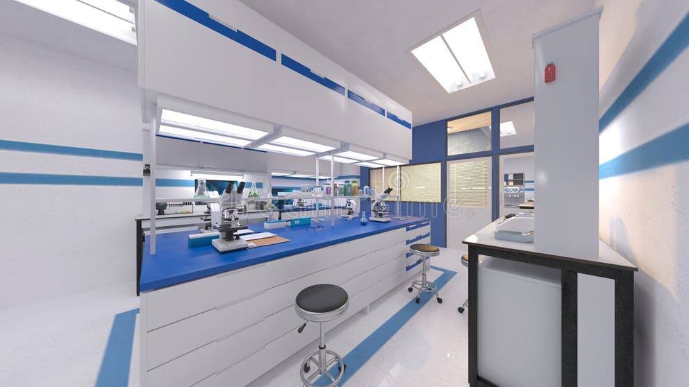 3D Rendering of the Laboratory Stock Illustration - Illustration of ...