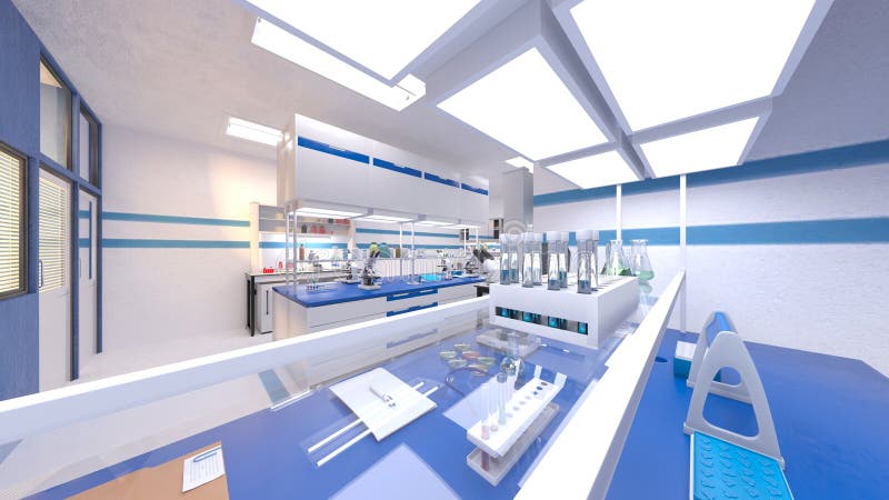 3D Rendering of the Laboratory Stock Illustration - Illustration of ...
