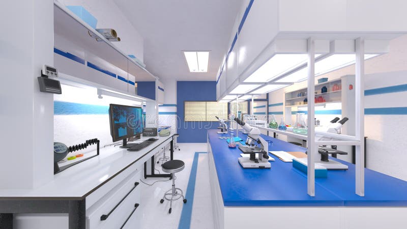 3D Rendering of the Laboratory Stock Illustration - Illustration of ...