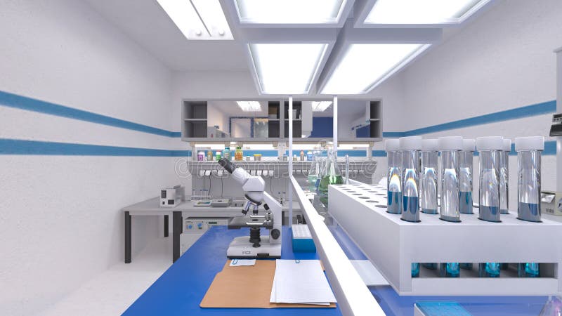 3D Rendering of the Laboratory Stock Illustration - Illustration of ...