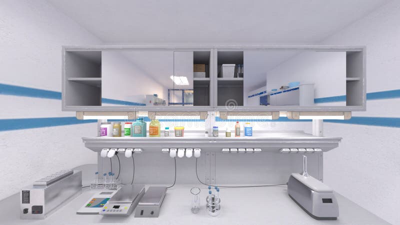 3D Rendering of the Laboratory Stock Illustration - Illustration of ...