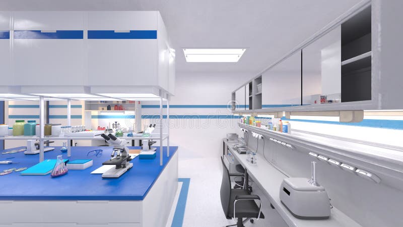 3D Rendering of the Laboratory Stock Illustration - Illustration of ...