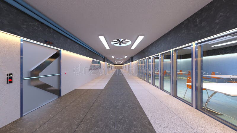 3D Rendering of the Laboratory Corridor Stock Illustration ...