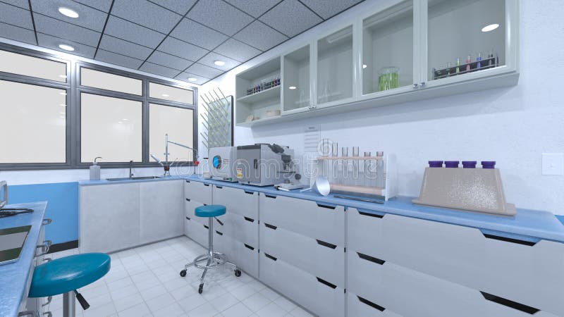 3D Rendering of the Laboratory Stock Illustration - Illustration of ...