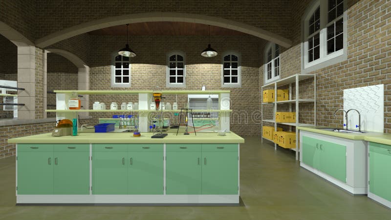 3D Rendering of the Laboratory Stock Illustration - Illustration of ...
