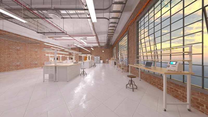 3D Rendering of the Laboratory Stock Illustration - Illustration of ...