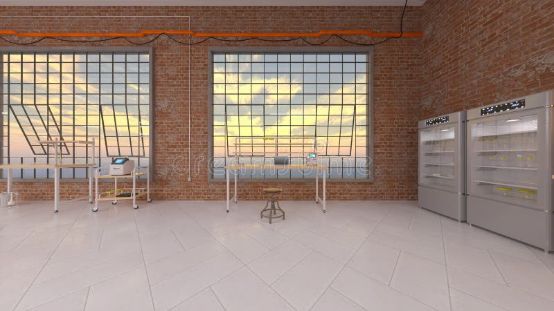 3D Rendering of the Laboratory Stock Illustration - Illustration of ...