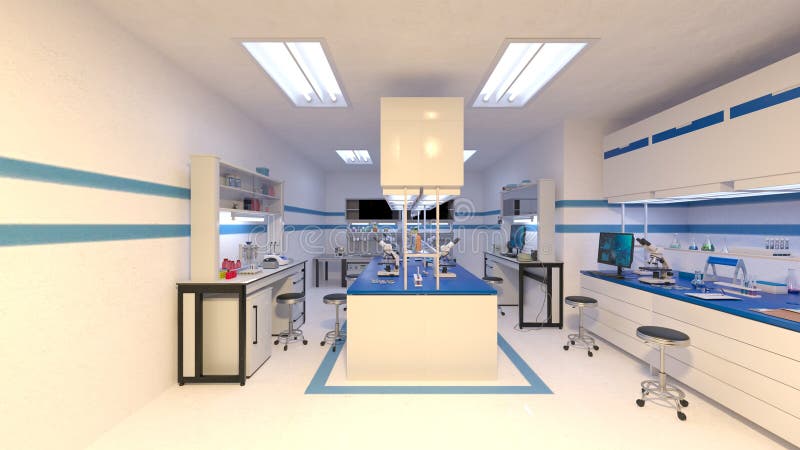 3D Rendering of the Laboratory Stock Illustration - Illustration of ...