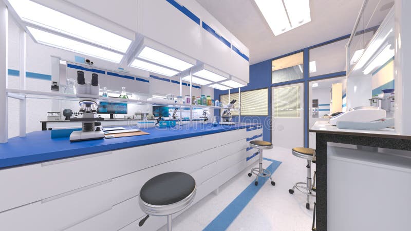 3D Rendering of the Laboratory Stock Illustration - Illustration of ...
