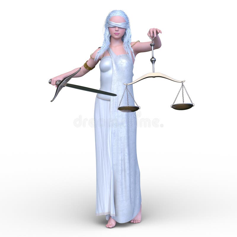 3D Rendering of the Lady Justice Stock Illustration - Illustration of ...