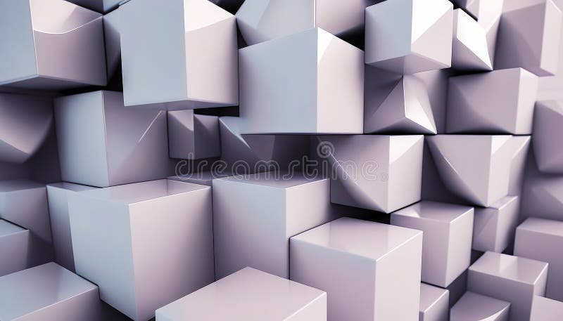 3d Rendering of Large Group of White Cubes. Generative AI Stock Illustration - Illustration of ...