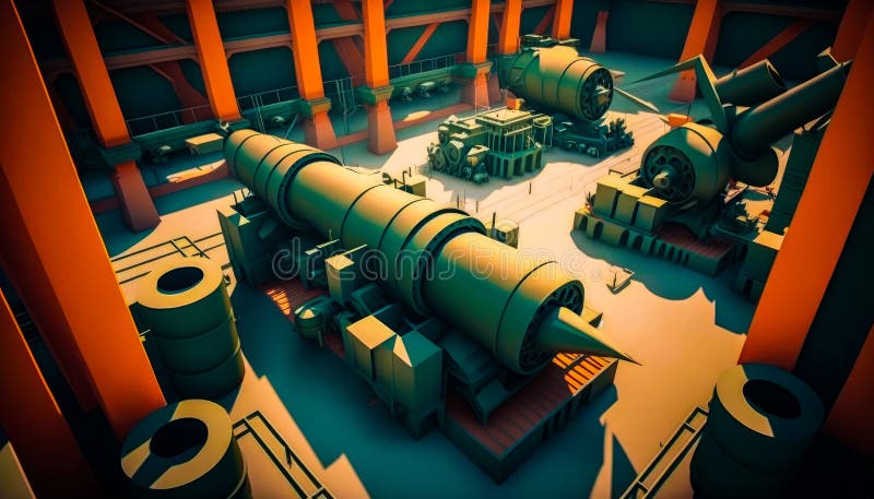 3d Rendering of Large Industrial Building. Generative AI Stock ...