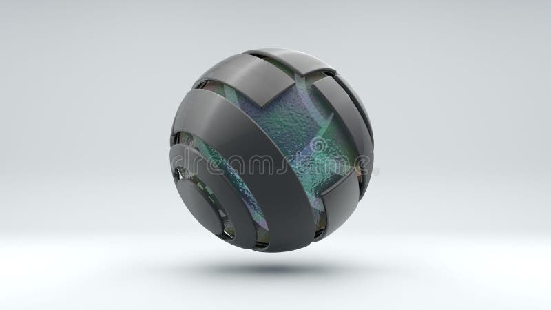 3D Rendering of a Large Metal Sphere Consisting of Many Segments ...