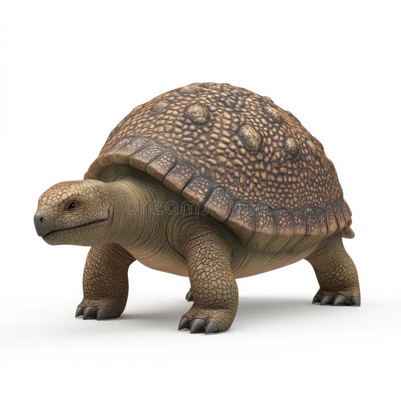 Giant Tortoise, Ancient Reptile Walking on White Background Stock ...