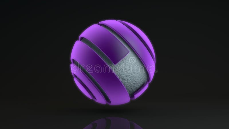 3D Rendering of a Large Purple Sphere Consisting of Many Segments ...