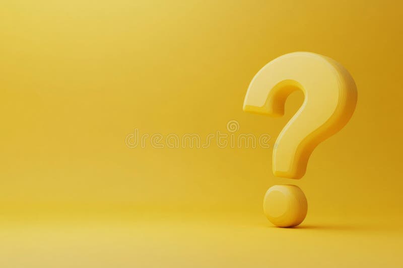 3d Rendering of a Large Question Mark on a Yellow Background ...