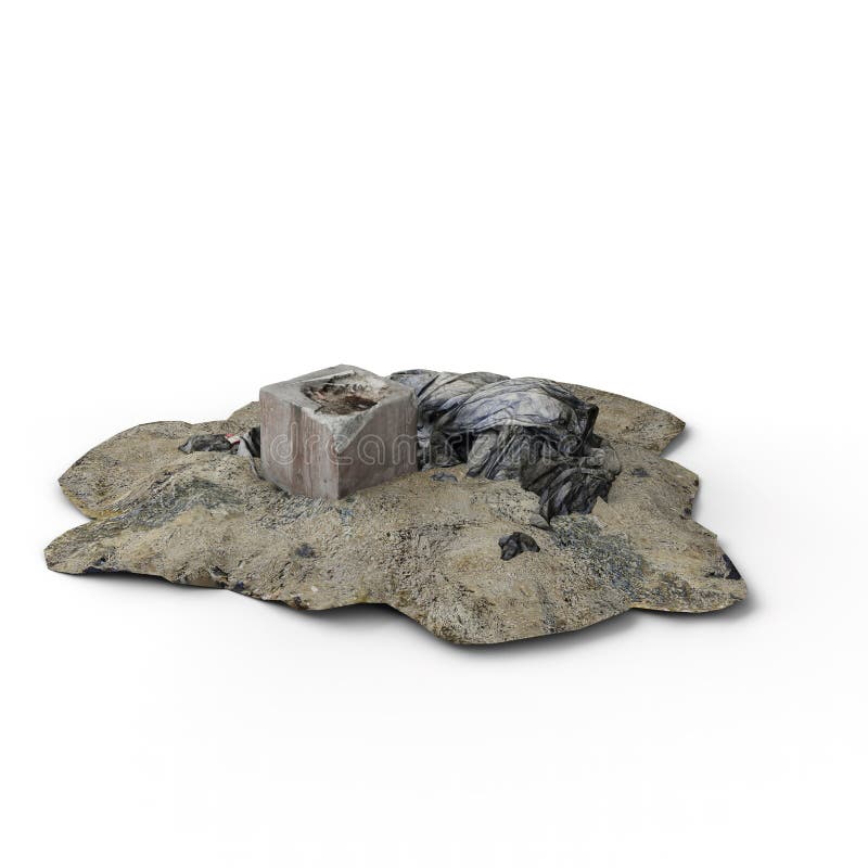 3d Rendering of a Large Rock on a White Surface Stock Illustration ...