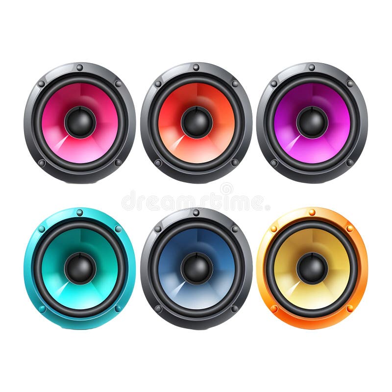 3D Rendering of a Large Sound Speakers on Transparent Background - Ai ...