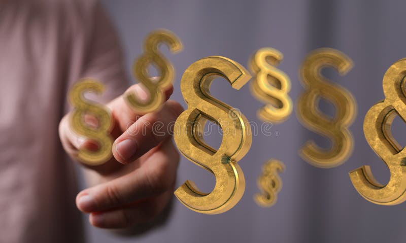 3D Rendering of a Lawyer Symbol in a Hand Stock Illustration ...