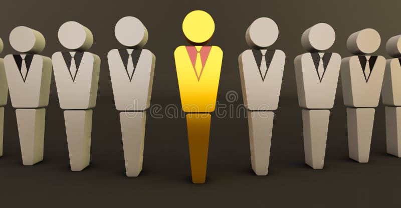 3D Rendering of Leader Power and Team Work Concept. Stock Illustration ...