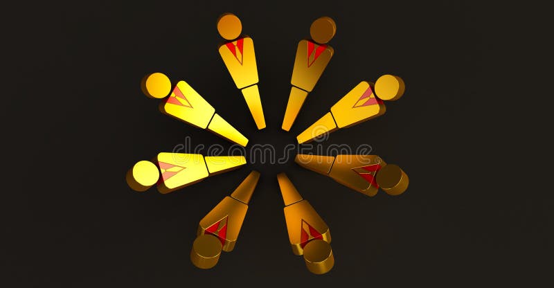 3D Rendering of Leader Power and Team Work Concept. Stock Illustration ...
