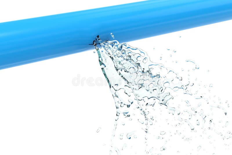 Leaking Pipe with Water Splash Stock Illustration - Illustration of ...
