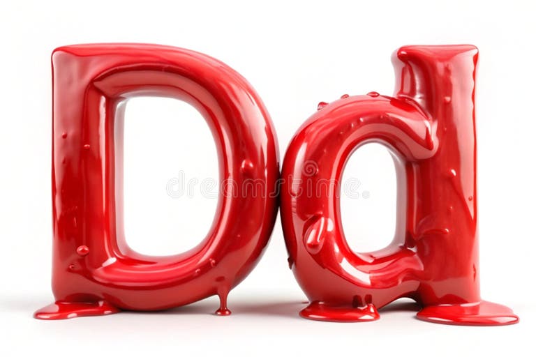 Leaky Red Alphabet Handwritten Cursive Letter D Stock Illustration ...