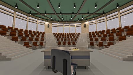 3D Rendering Lecture Hall stock illustration. Illustration of academy ...