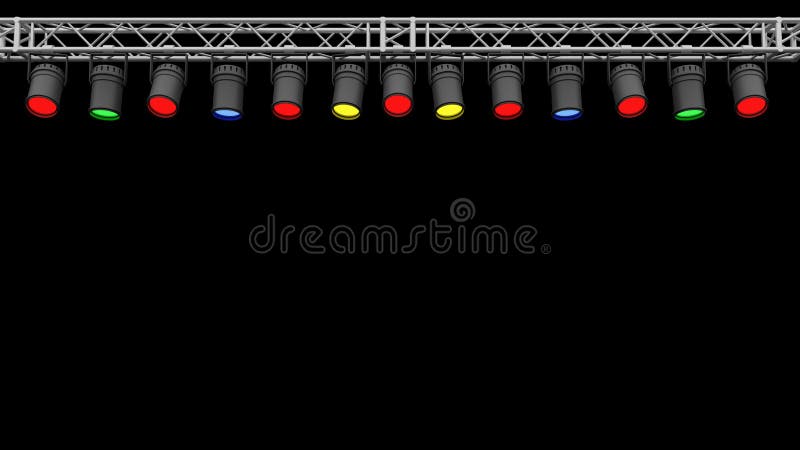 3D Rendering of LED Color Lights on Aluminum Truss Construction ...