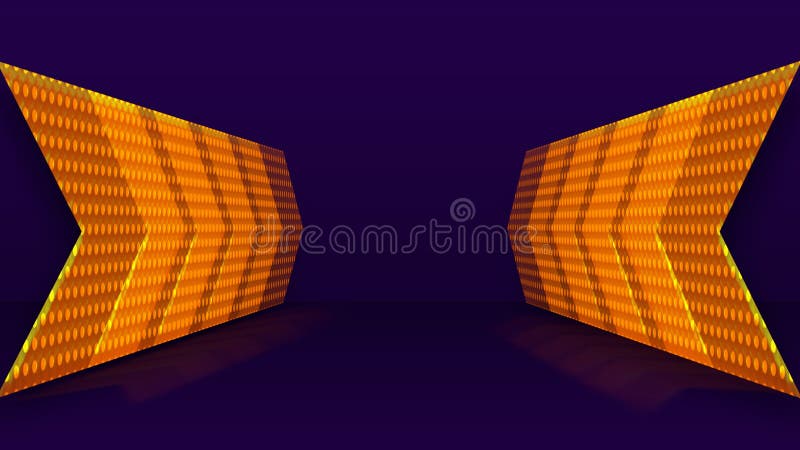 3d Rendering Led Neon Platform Scene with Arrows Pointing To the Center ...