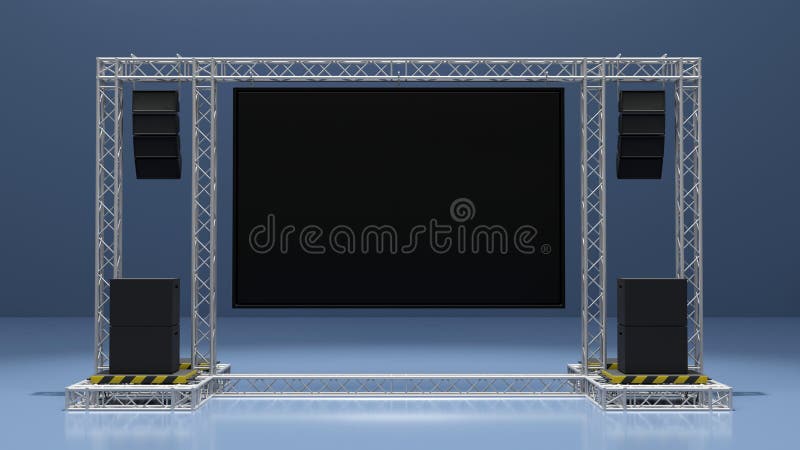 3D Rendering of LED Screen with Truss Construction and Sound System ...