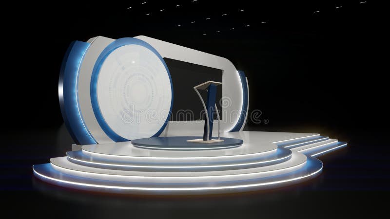 3D Rendering of the Left Side View of the Stage for Gathering Events ...
