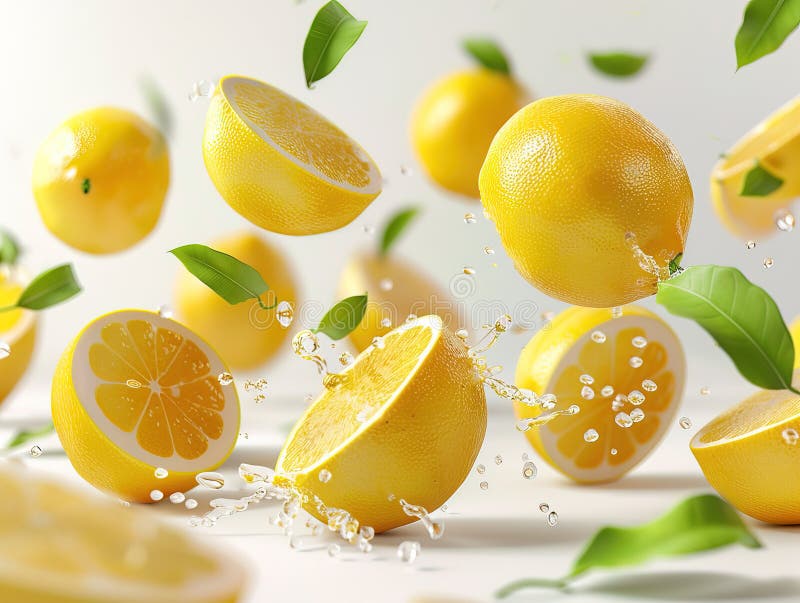 3d Rendering of LEMONS Falling from the Sky, Hyperpop Colour Scheme ...