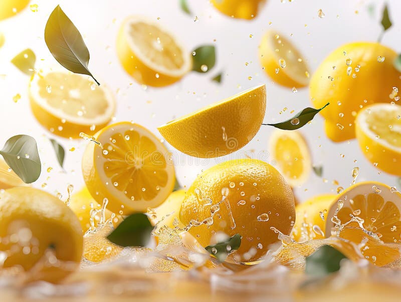 3d Rendering of LEMONS Falling from the Sky, Hyperpop Colour Scheme ...