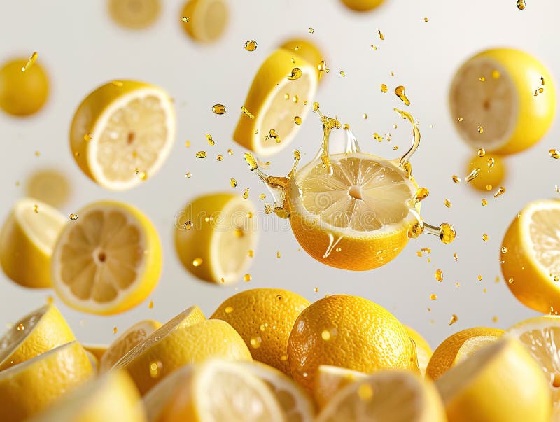 3d Rendering of LEMONS Falling from the Sky, Hyperpop Colour Scheme ...