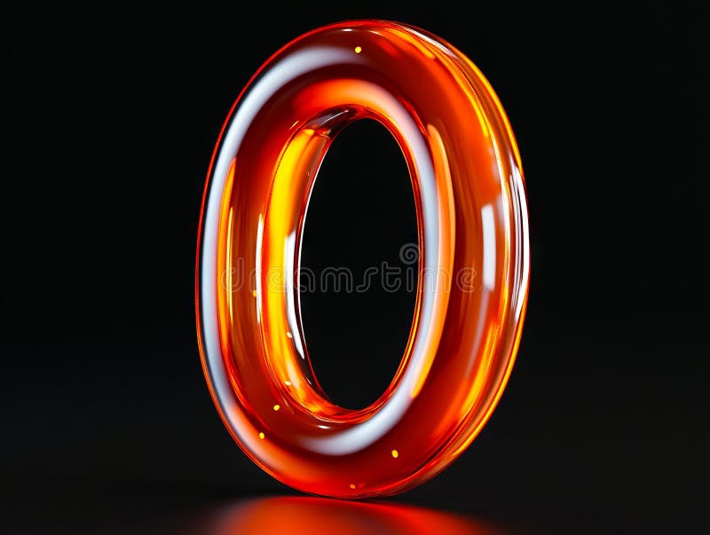 A 3D Rendering of the Letter O on a Black Background Stock Illustration ...