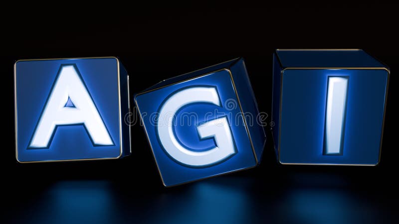 The Letters AGI on Cubes Represents Artificial General Intelligence ...