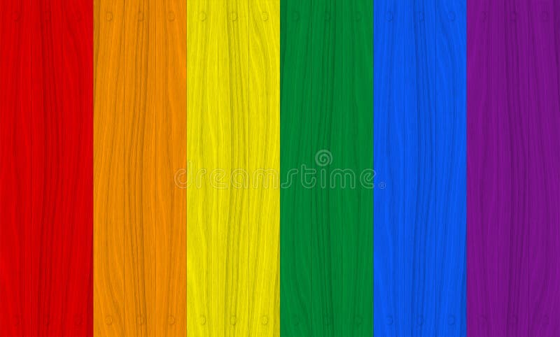 3d Rendering. LGBT Rainbow Color Wood Panel Design Wall Background ...