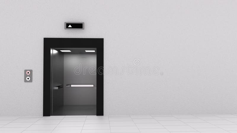 3D Rendering of Lift Going Up To Sky Stock Illustration - Illustration ...