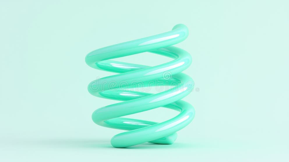 A 3D Rendering of a Light Blue, Twisted, and Spiraling Object. Stock ...
