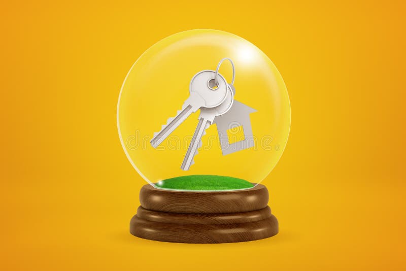 3d Rendering of Light Gray Metal Keys with House-shaped Key Charm ...