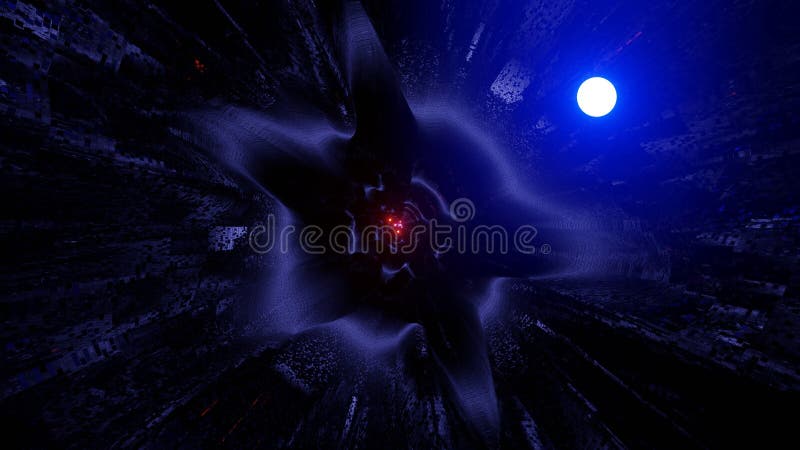 3D Rendering of Lights Shining in an Abstract Deep Comic Environment ...