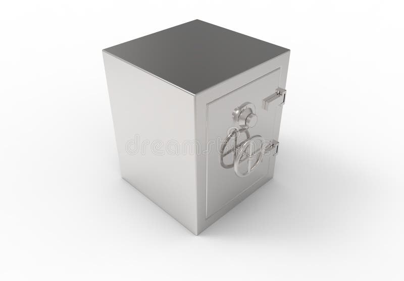 3d Rendering Line Drawing Of A Safe Vault Isolated In White Background ...