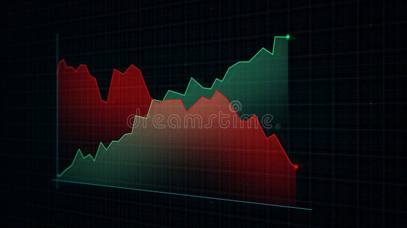 3D Rendering of a Line Graph of a Digital Income Chart Stock Photo ...