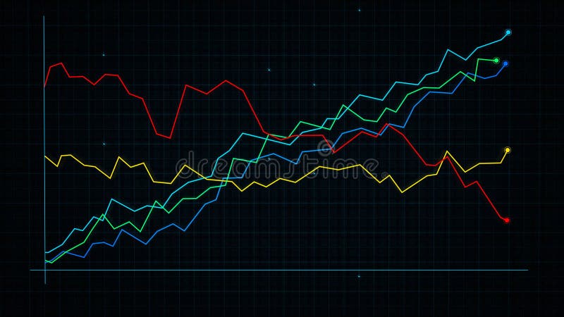 3D Rendering of a Line Graph of a Digital Income Chart Stock ...